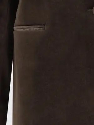 LARDINI Short Single-breasted Velvet Blazer With Satin Shawl Collar