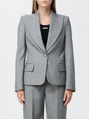 Alexander McQueen Single-breasted Short Viscose Blazer With Peak Lapels - Black