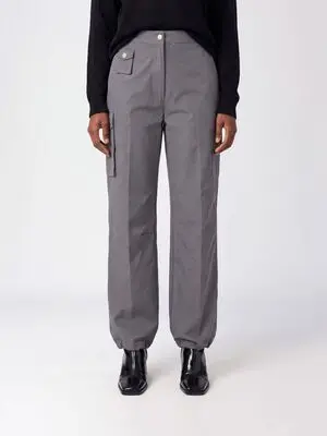 GANNI High-waisted Straight Leg Stretch Cotton Cargo Trousers