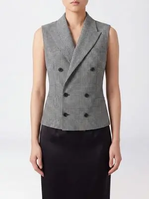 Dolce & Gabbana Double-breasted Houndstooth Wool Tailored Waistcoat