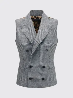 Dolce & Gabbana Double-breasted Houndstooth Wool Tailored Waistcoat