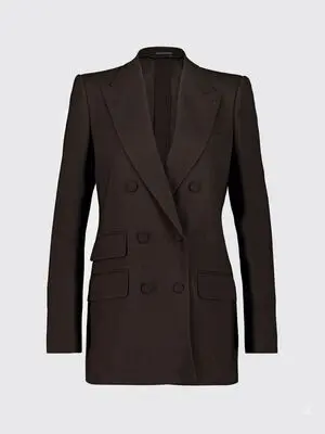 TOM FORD Double-breasted Pure Wool Blazer With Peak Lapels And Padded Shoulders