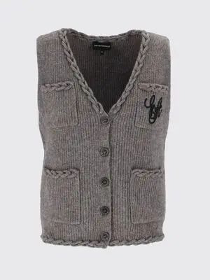 Emporio Armani Virgin Wool And Yak Monogram Jacquard Waistcoat