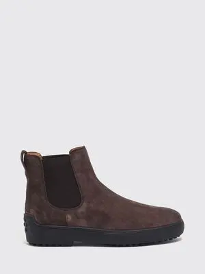 TOD'S Gommino Suede Chelsea Boots With T Timeless Logo - Dark