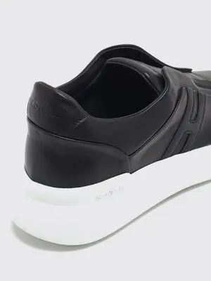 Hogan H580 Slip-on Sneakers In Nappa Leather With A Platform Sole - Black
