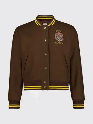 Casablanca Cropped Virgin Wool Bomber Jacket With Contrast Trims