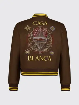 Casablanca Cropped Virgin Wool Bomber Jacket With Contrast Trims