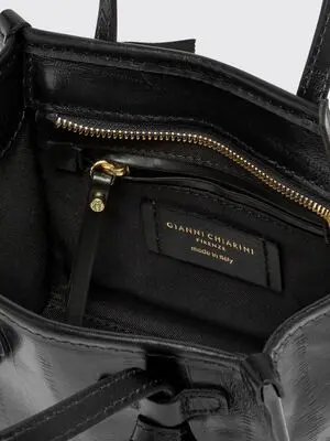 GIANNI CHIARINI Miss Marcella Mini Leather Handbag With Shoulder Strap - Black