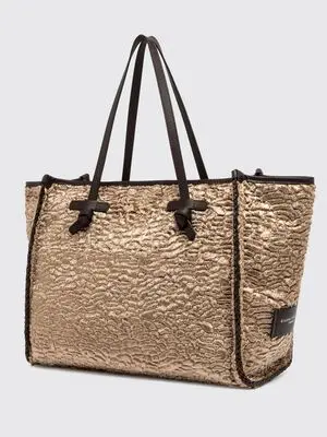GIANNI CHIARINI Marcella Cotton Blend Shoulder Bag With Leather Handles