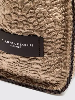 GIANNI CHIARINI Marcella Cotton Blend Shoulder Bag With Leather Handles - Brown