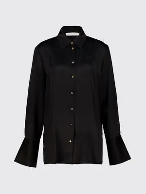 Zimmermann Long-sleeved Silk Shirt With Flared Cuffs - Black