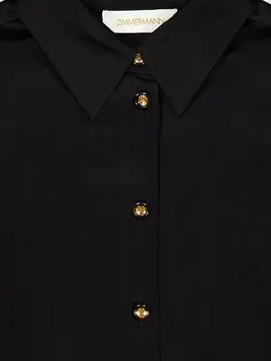 Zimmermann Long-sleeved Silk Shirt With Flared Cuffs - Black