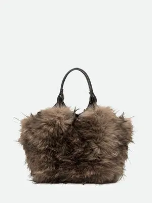 GIANNI CHIARINI Dua Mini Faux Fur And Cowhide Leather Handbag