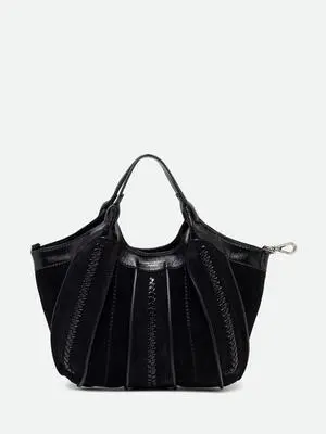 GIANNI CHIARINI Dua Embroidered Woven And Suede Leather Handbag - Black