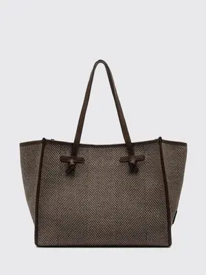 GIANNI CHIARINI Marcella Chevron Wool Blend Shoulder Bag With Pouch