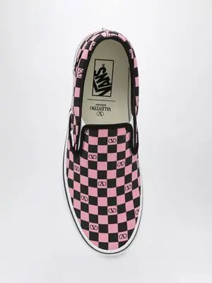 Valentino Garavani X Vans Checkered Monogram Canvas Slip-on Sneakers - Pink