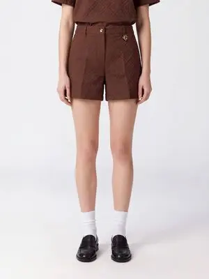 Casablanca Monogram Cotton Shorts With Logo Charm