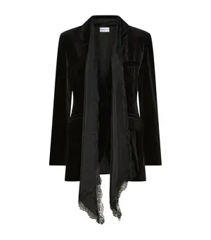 Marella Stretch-velvet Silk-scarf Blazer