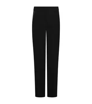 Marella Envers Satin Straight Trousers - Black