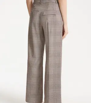 Marella Check Relaxed Trousers - Brown