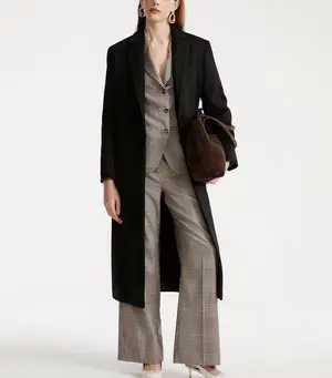 Marella Check Relaxed Trousers - Brown