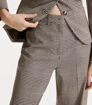 Marella Check Relaxed Trousers - Brown