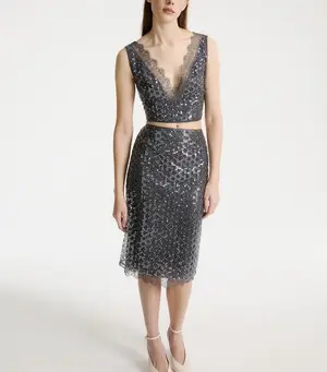Marella Sequinned Mini Skirt - Grey