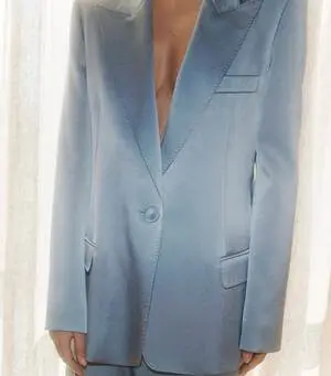 Marella Satin Single-breasted Blazer - Blue