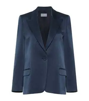 Marella Satin Single-breasted Blazer - Navy