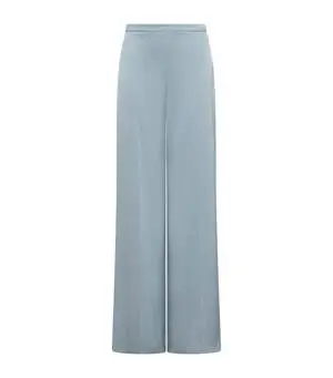 Marella Satin Wide-leg Trousers - Blue