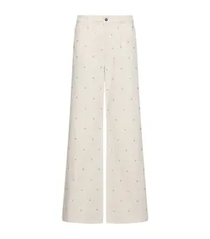 Marella Embellished Wide-leg Jeans