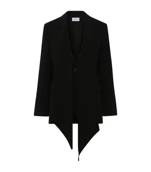 Marella Envers Satin Scarf-detail Blazer - Black