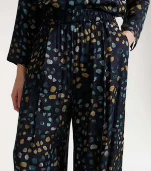Marella Twill Printed Trousers - Navy