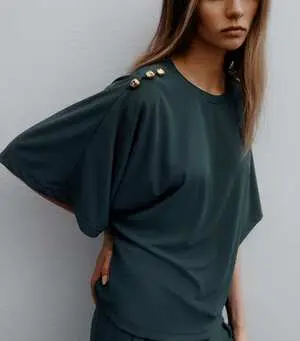 Marella Jersey Kimono-sleeve T-shirt - Navy