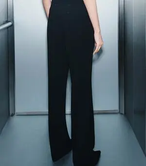 Marella Satin Bootcut Trousers - Black