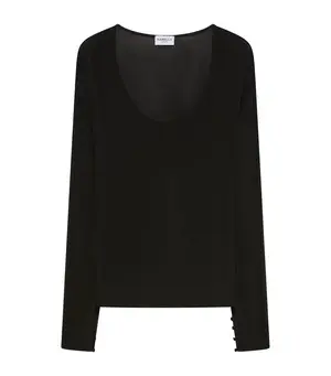 Marella Jersey Scoop-neck T-shirt - Black