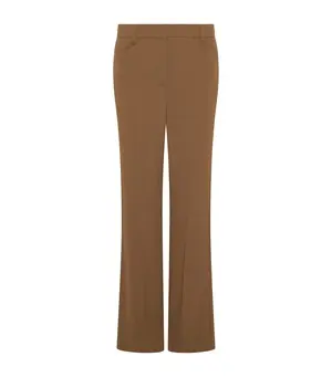 Marella Satin Flared Trousers - Brown