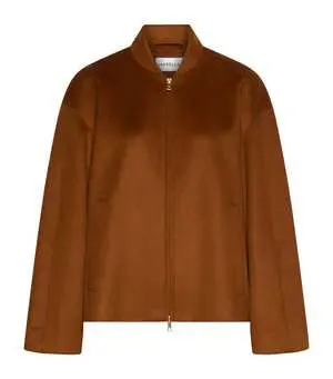 Marella Virgin Wool-cashmere Bomber Jacket - Brown