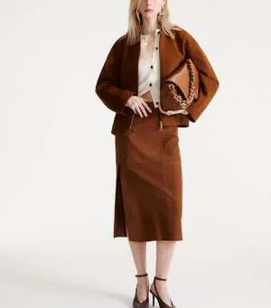 Marella Virgin Wool-cashmere Bomber Jacket - Brown