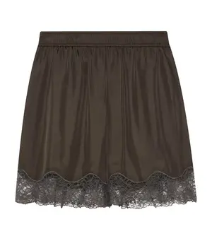 Marella Lace-trim Shorts - Grey
