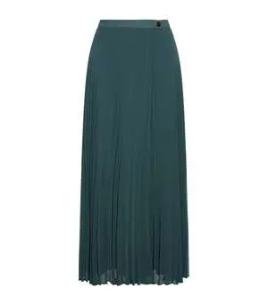 Marella Georgette Pleated Skirt - Navy