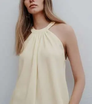 Marella Satin Asymmetrical Top - White