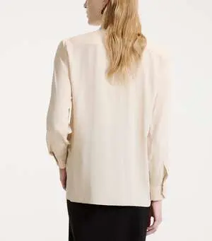 Marella Crepe De Chine Flower-detail Shirt - Beige