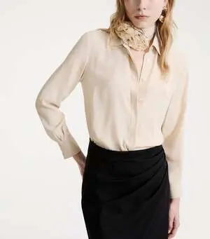 Marella Crepe De Chine Flower-detail Shirt - Beige