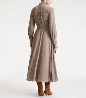 Marella Check Maxi Shirt Dress