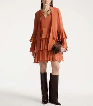 Marella Georgette Flounced Mini Dress
