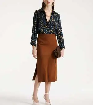 Marella Twill Printed Shirt - Navy