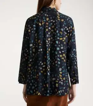 Marella Twill Printed Shirt - Navy