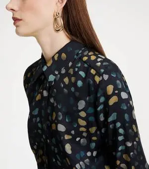 Marella Twill Printed Shirt - Navy