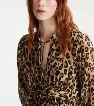 Marella Georgette Leopard-print Midi Dress